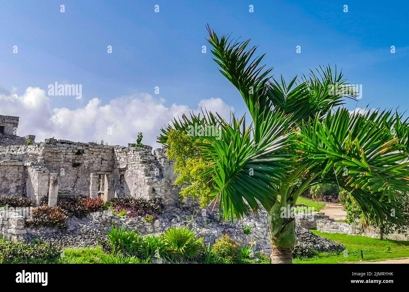 Ancient Tulum ruins Mayan site with temple ruins pyramids and artifacts ...