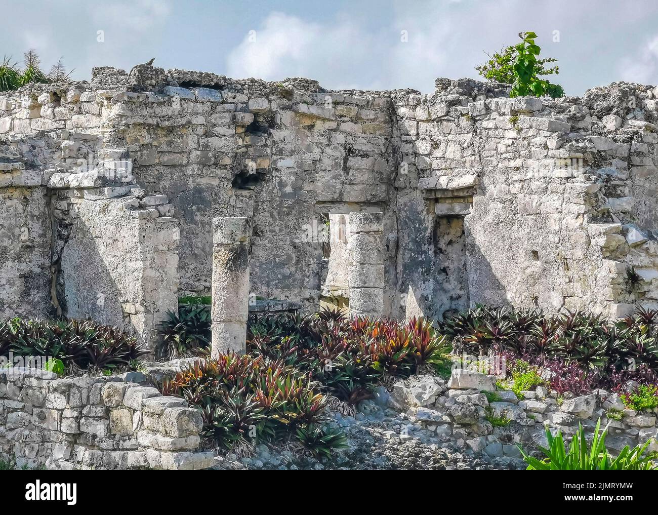 Ancient Tulum ruins Mayan site with temple ruins pyramids and artifacts ...