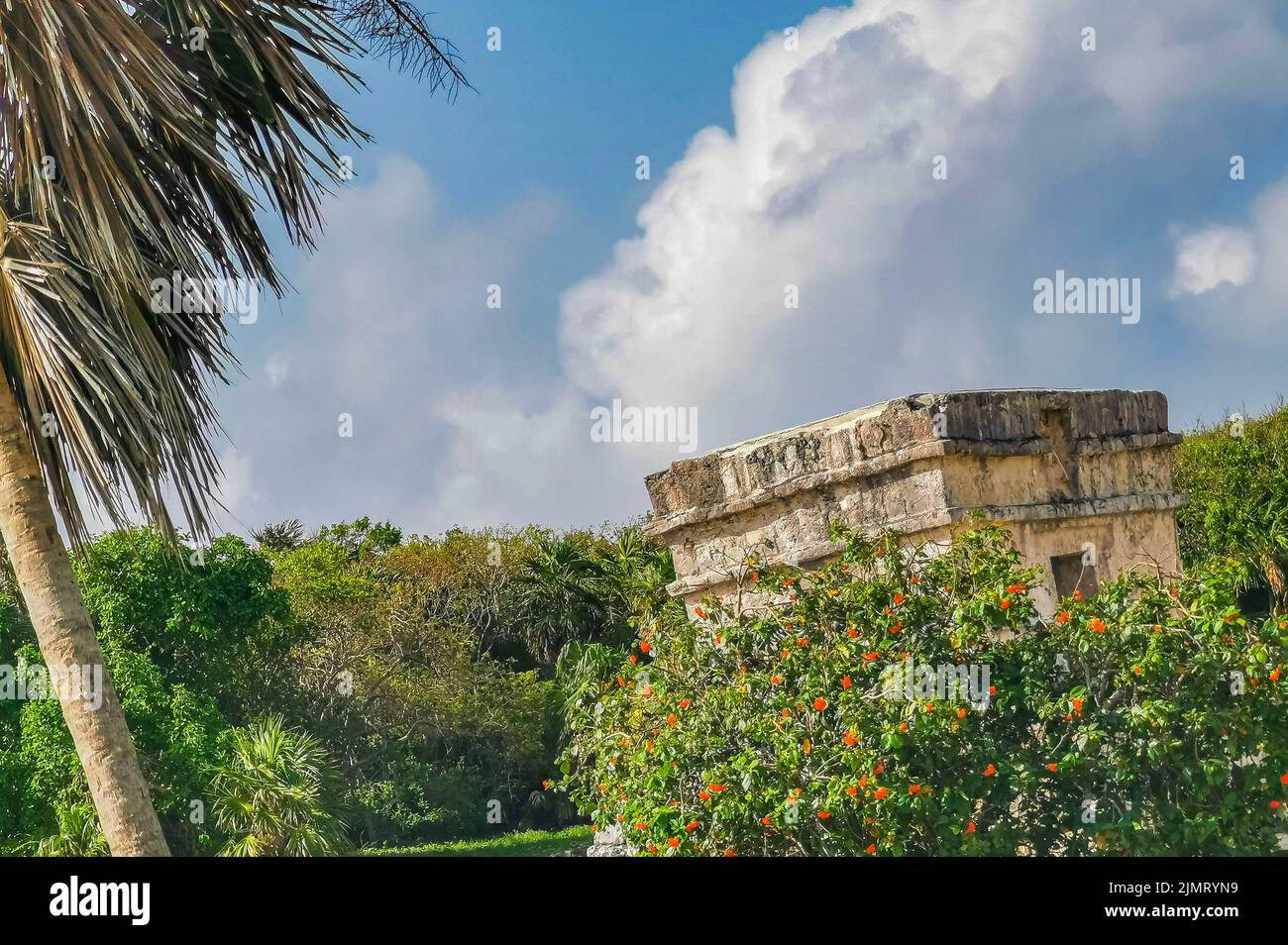 Ancient Tulum ruins Mayan site with temple ruins pyramids and artifacts ...