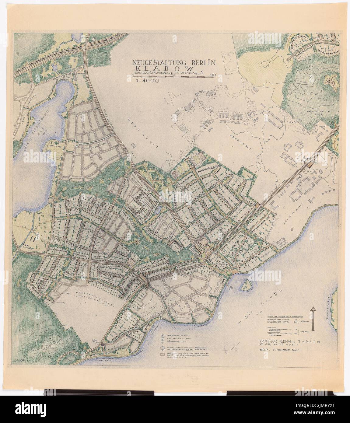 Jansen hermann 1869 1945 bebauungsplan berlin gatow und berli hi-res ...