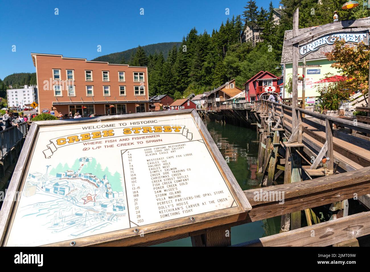 Shops and buildings of the historic Creek Street district built over ...