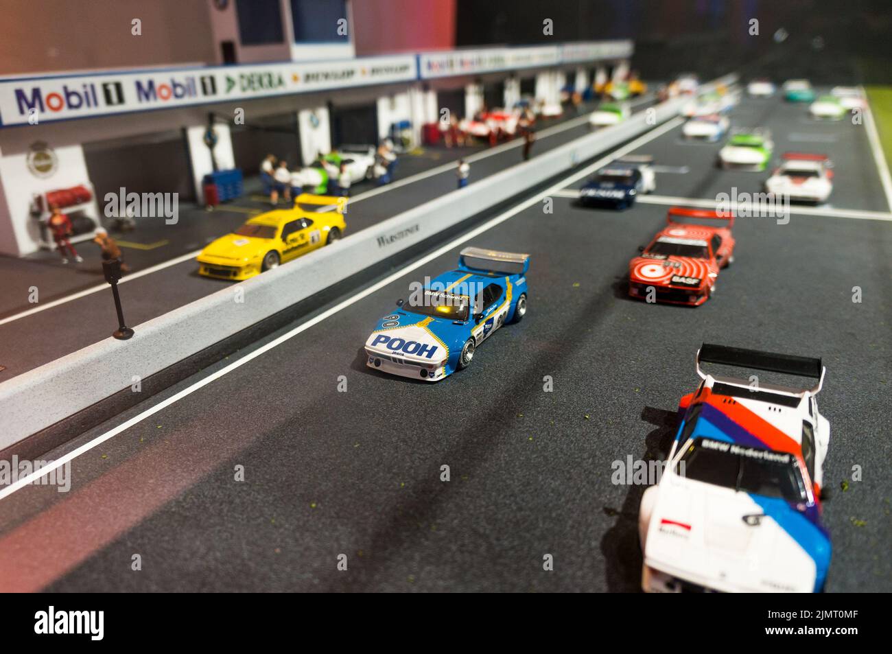 Munich, Germany - March 10, 2016: Small model of racing track display ...