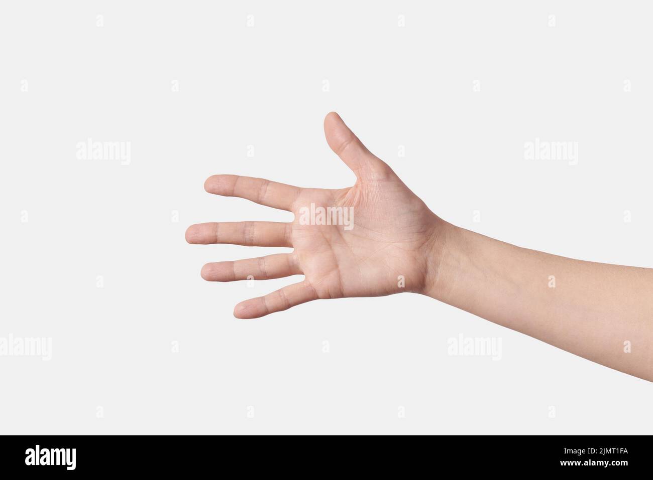 Horizontal hand counting on fingers, five Stock Photo - Alamy