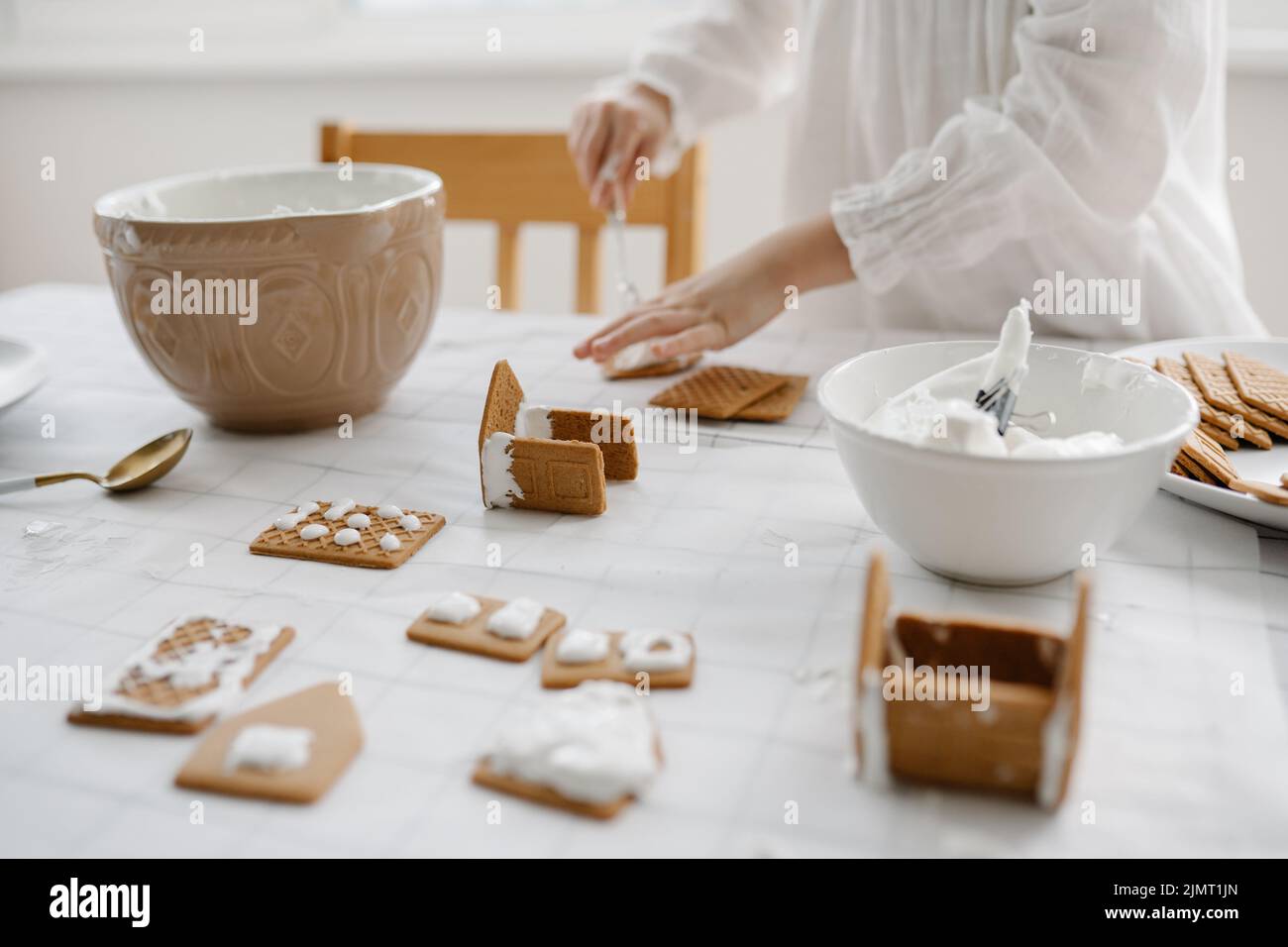 Gingerbread house - classic holiday tradition Stock Photo - Alamy