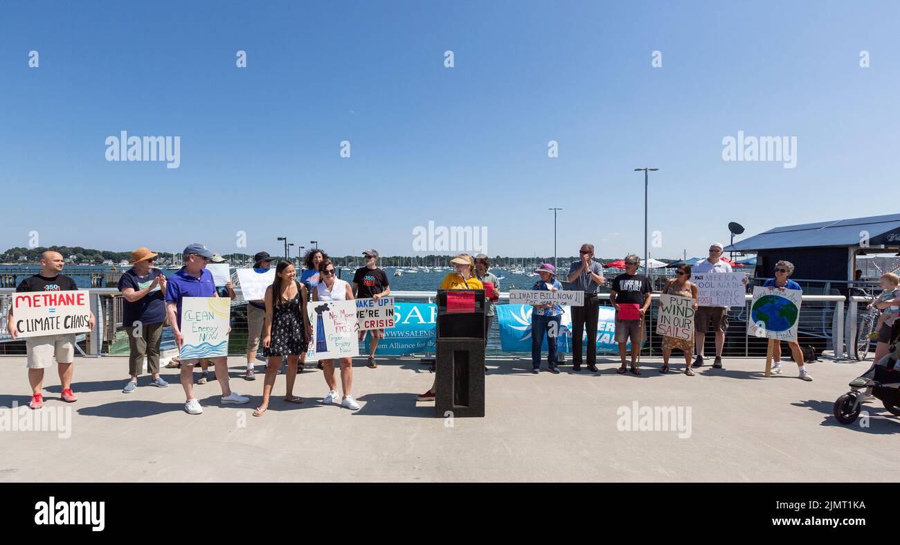 August 4, 2022. Salem, Massachusetts Environmental activists from ...