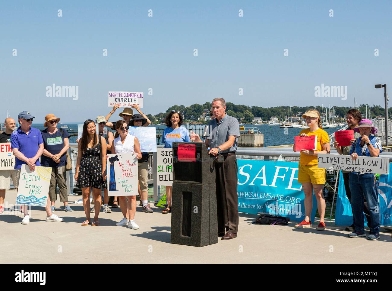 August 4, 2022. Salem, Massachusetts Environmental activists from ...