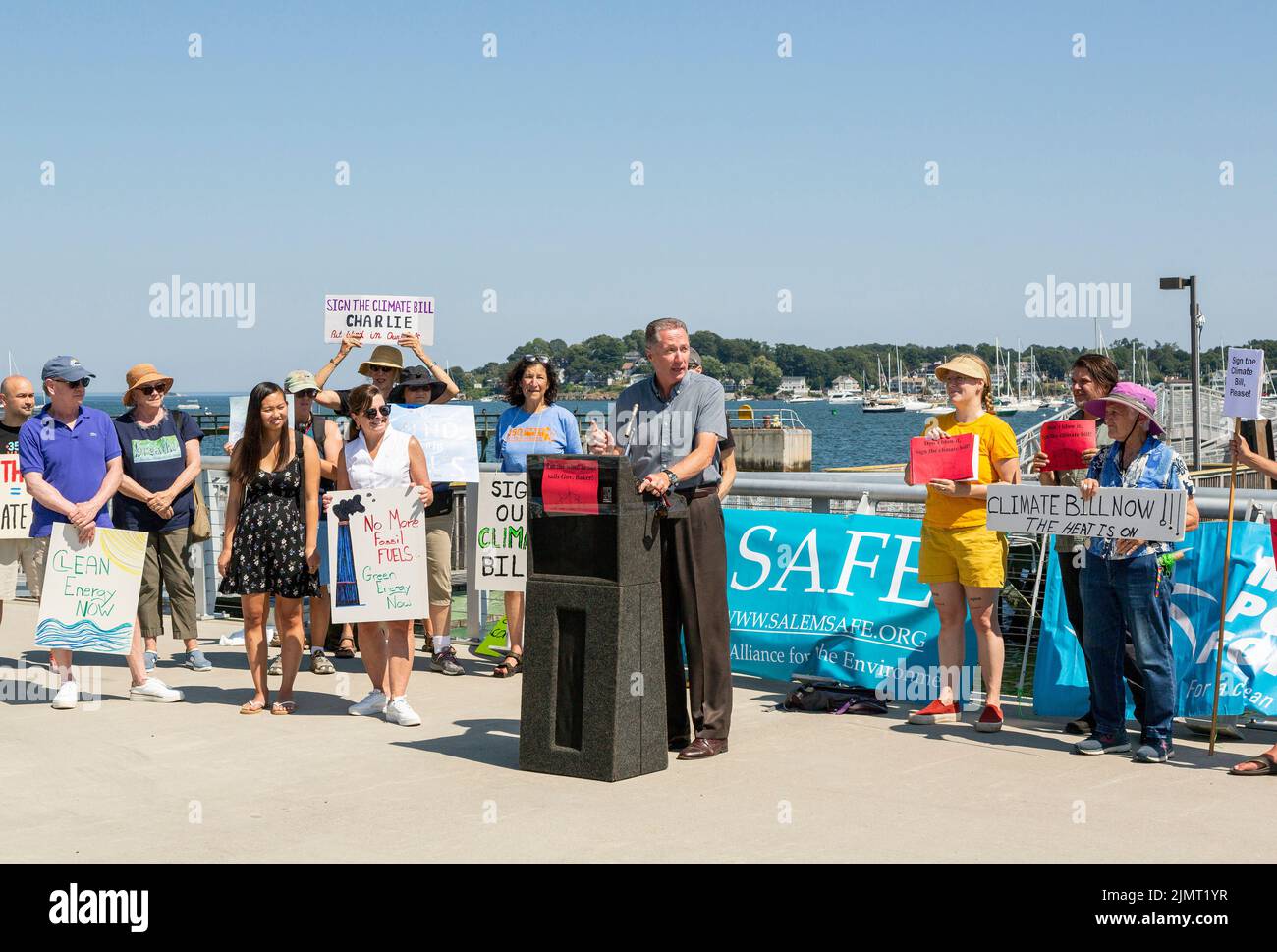 August 4, 2022. Salem, Massachusetts Environmental activists from ...