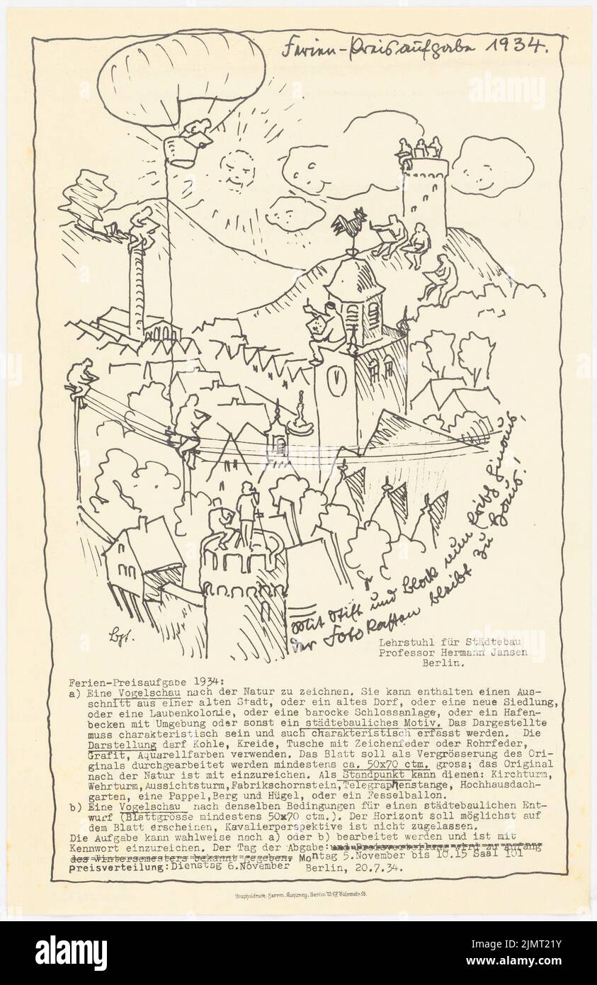 Jansen Hermann (1869-1945), holiday prize (July 20, 1934): Perspective ...