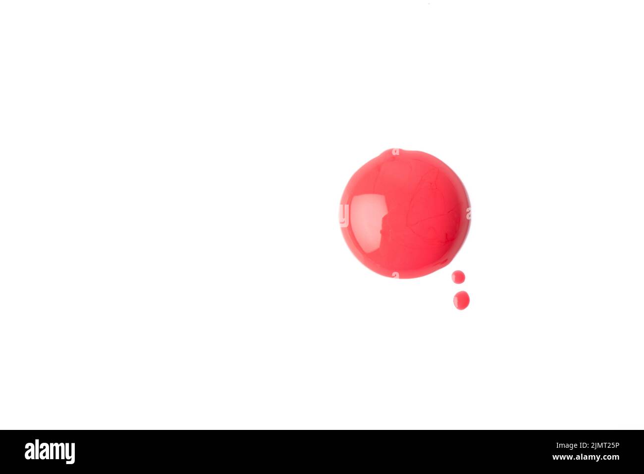A closeup of pink nail varnish drop isolated on white background Stock ...