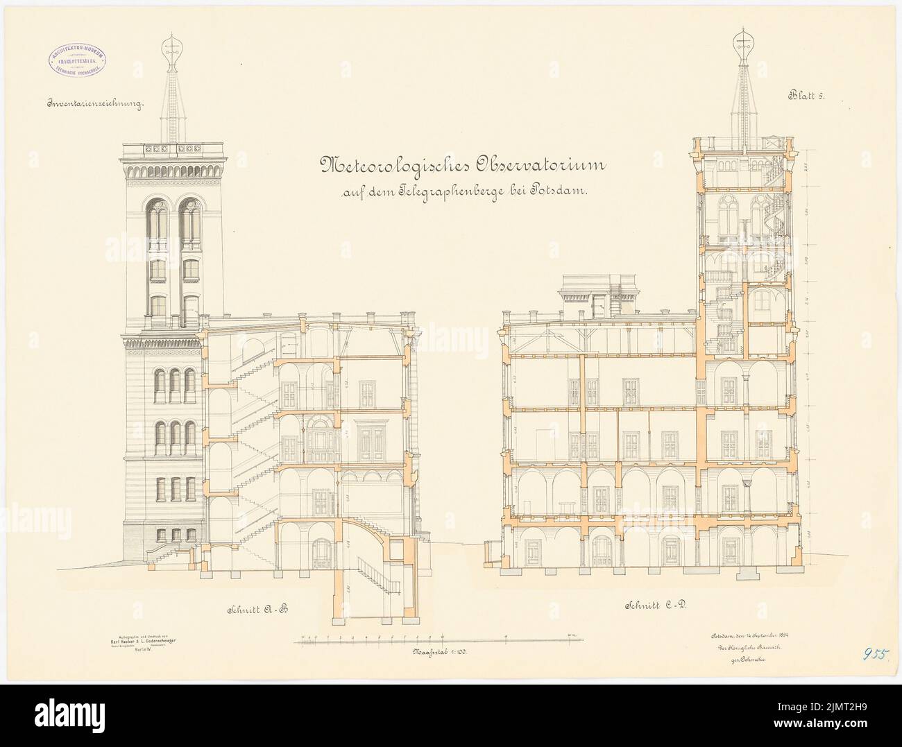 Unknown architect, meteorological observatory at the Telegrafenberg in ...