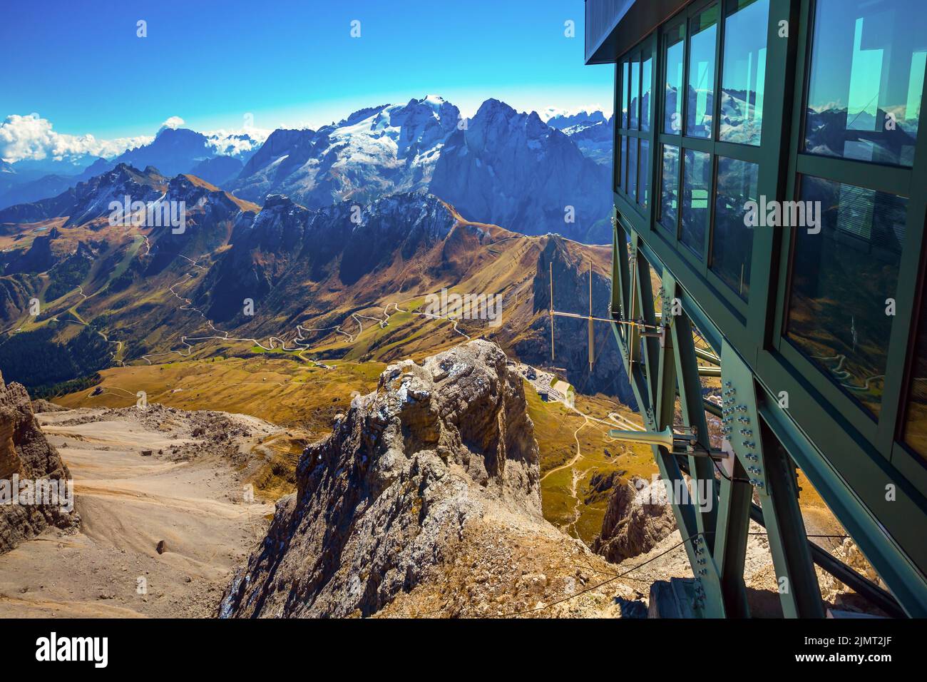 Observation platform in the Dolomites Stock Photo - Alamy