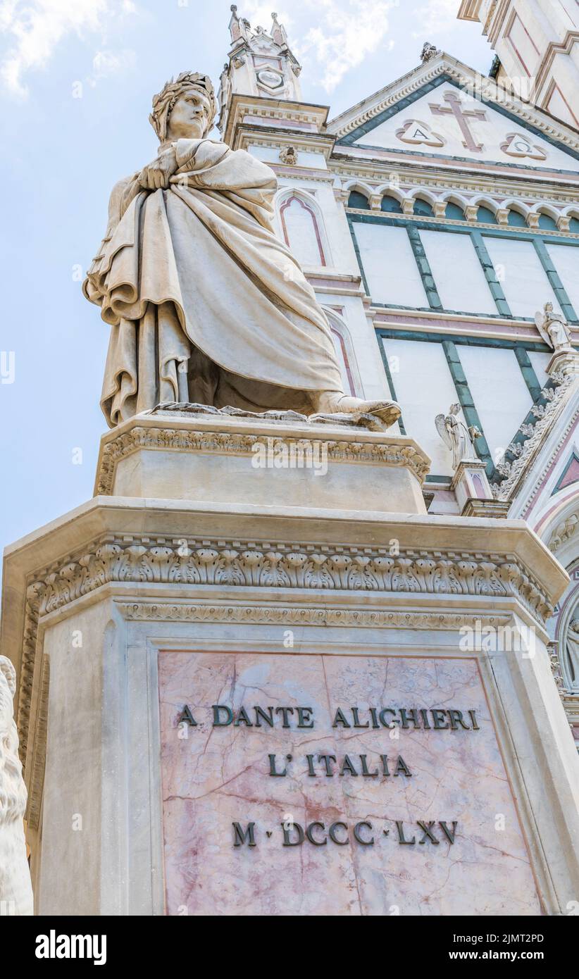 Dante Alighieri statue in Florence, Tuscany region, Italy, with amazing ...