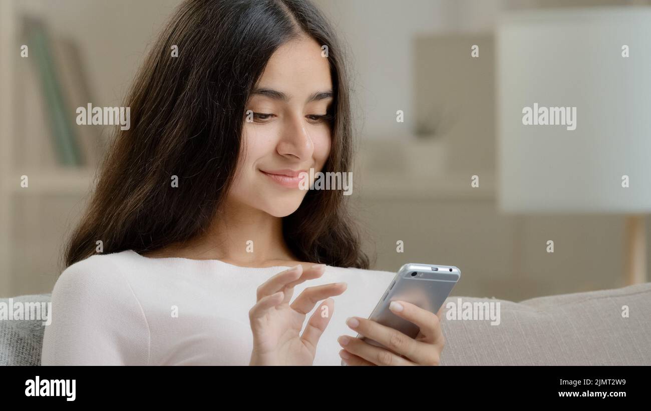 Close up carefree joyful girlfriend lady relaxing at home apartment ...