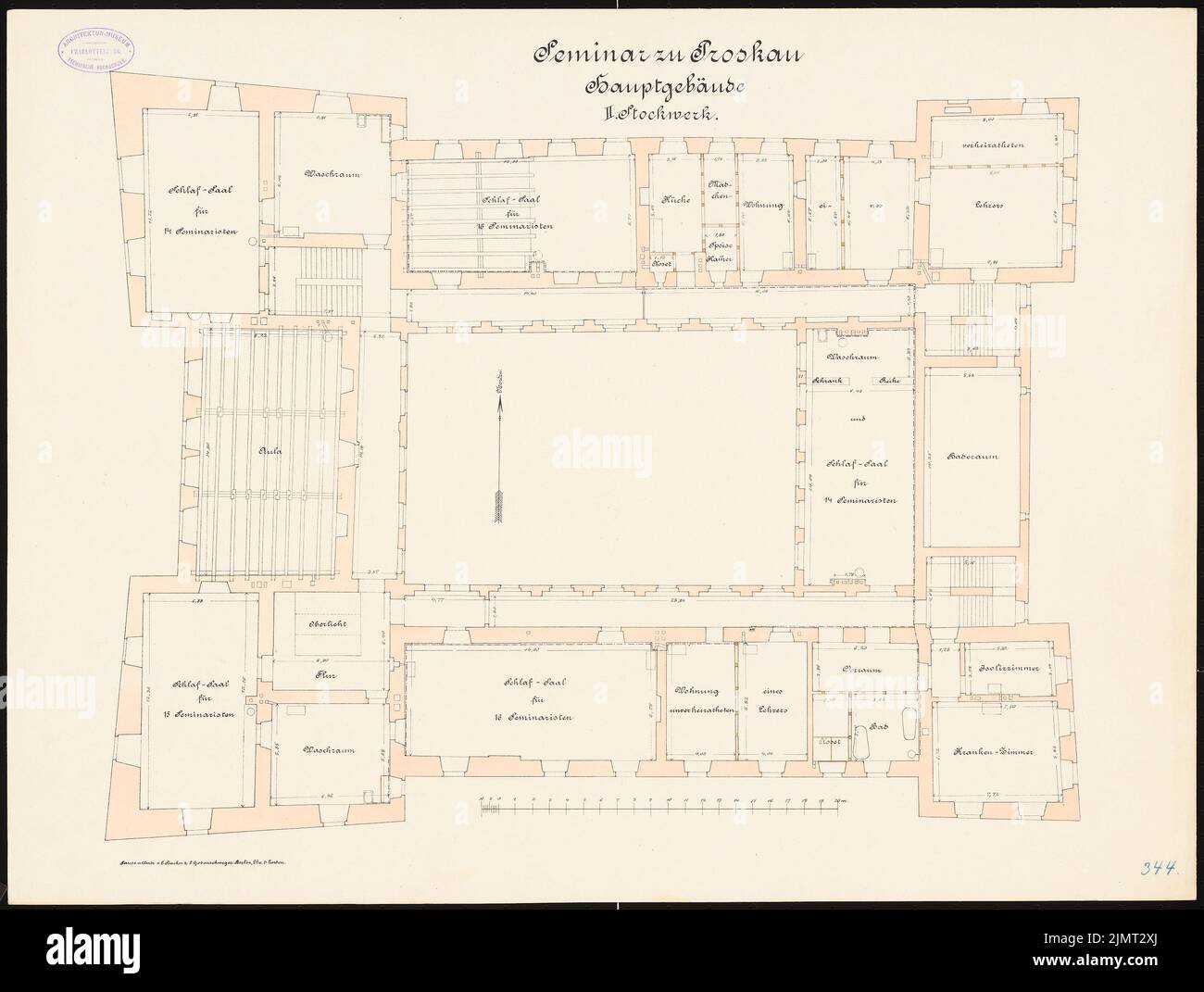 Unknown architect, (teacher?) Seminar in Proskau (approx. 1891): floor ...