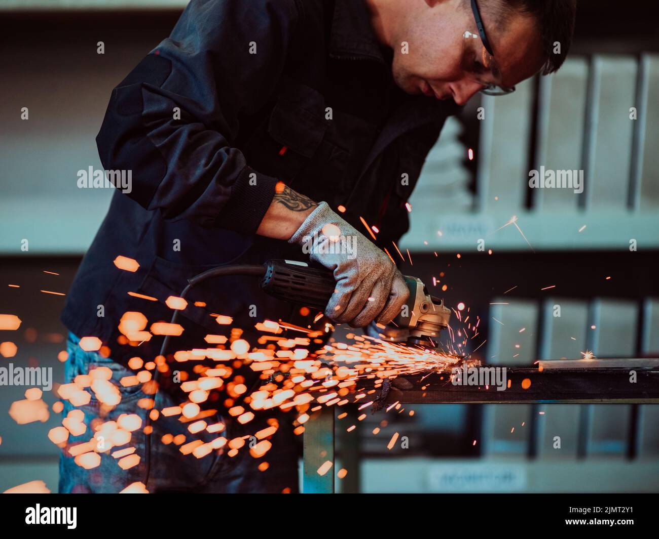 Heavy Industry Engineering Factory Interior with Industrial Worker ...