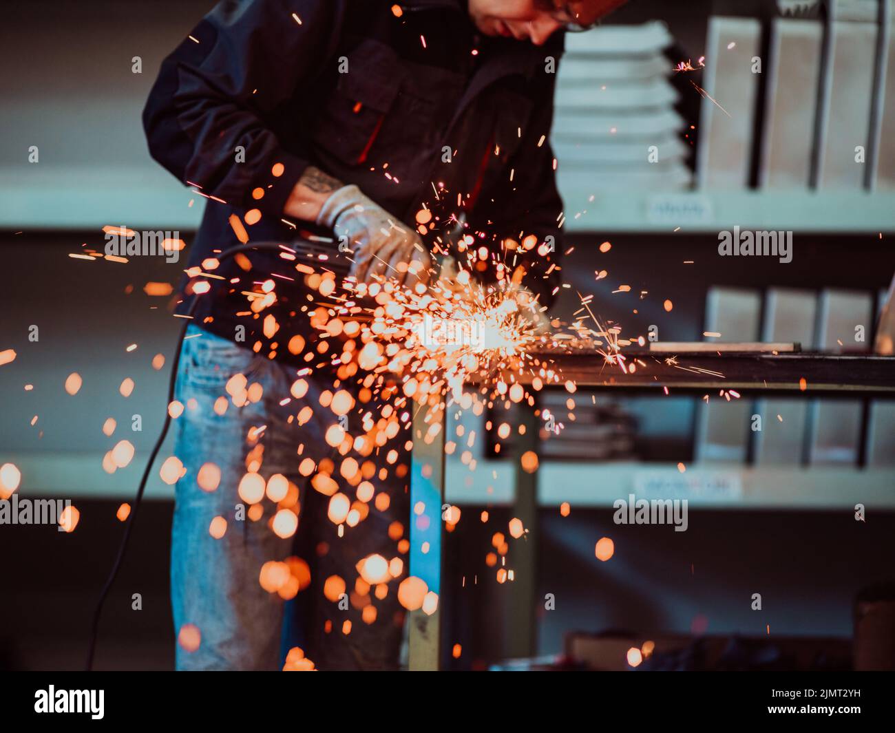 Heavy Industry Engineering Factory Interior with Industrial Worker ...