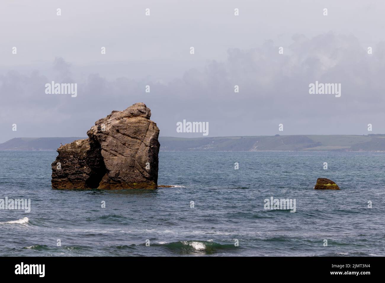 Thurlestone Rock arched natural rock formation lying just off the rocks ...