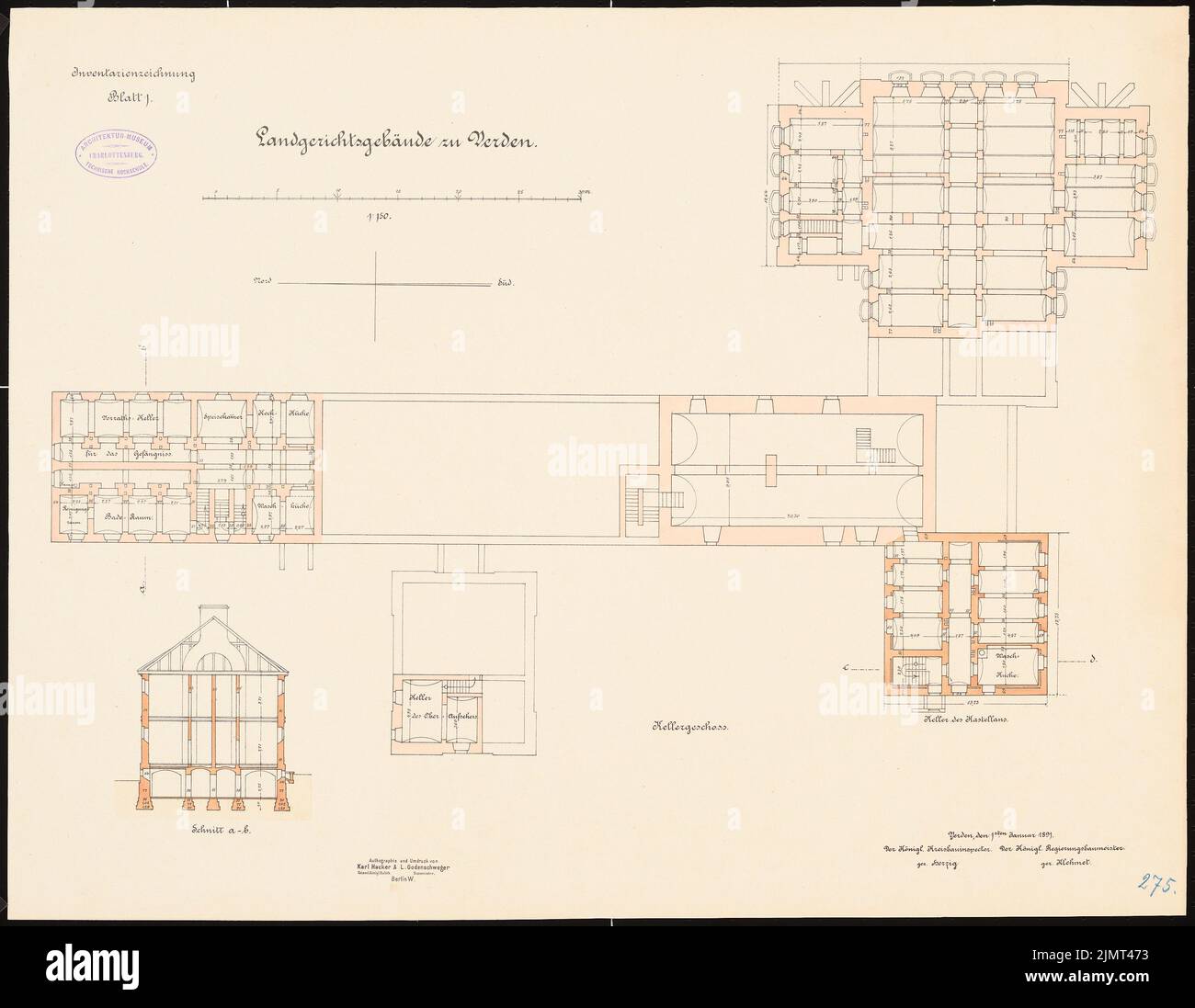 Landgericht und gefangnis in verden 01 01 1891 hi-res stock photography ...