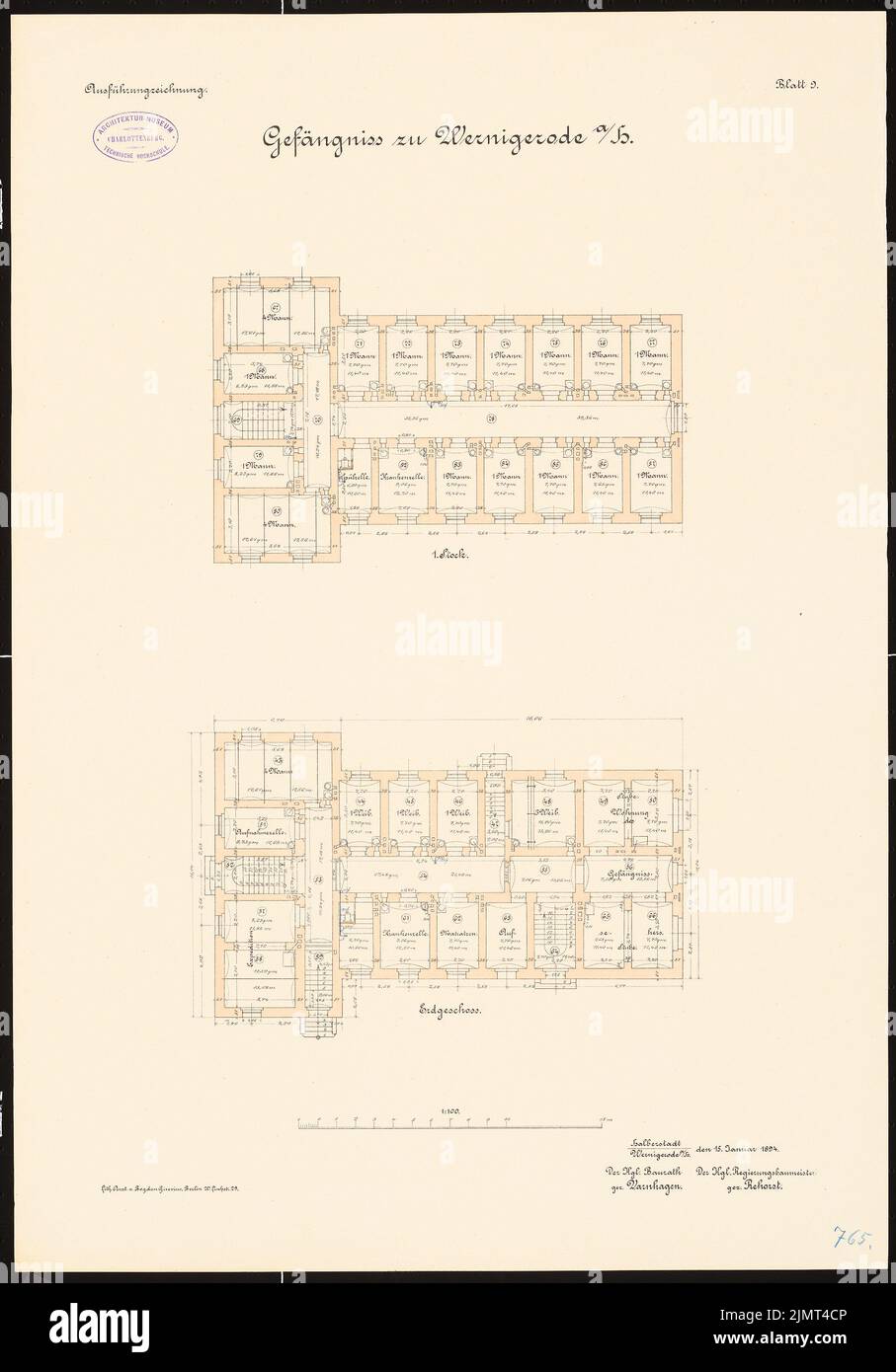 Unknown architect, district court and prison in Wernigerode (January 15 ...