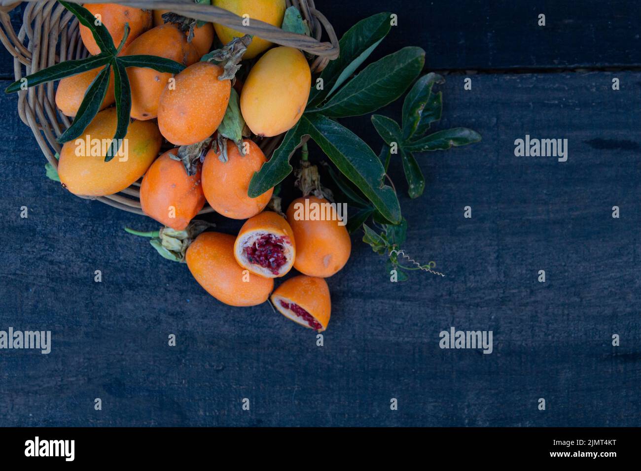 Collection of wild passion fruit Stock Photo - Alamy