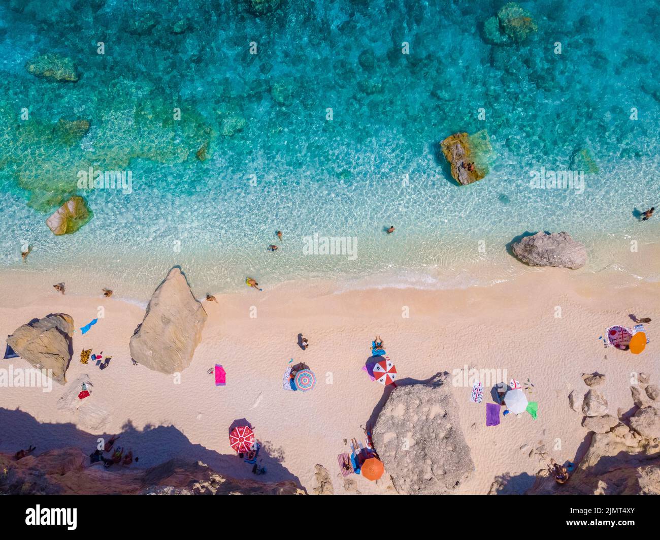 Golfo di Orosei Sardina, View from above, stunning aerial view of beach ...