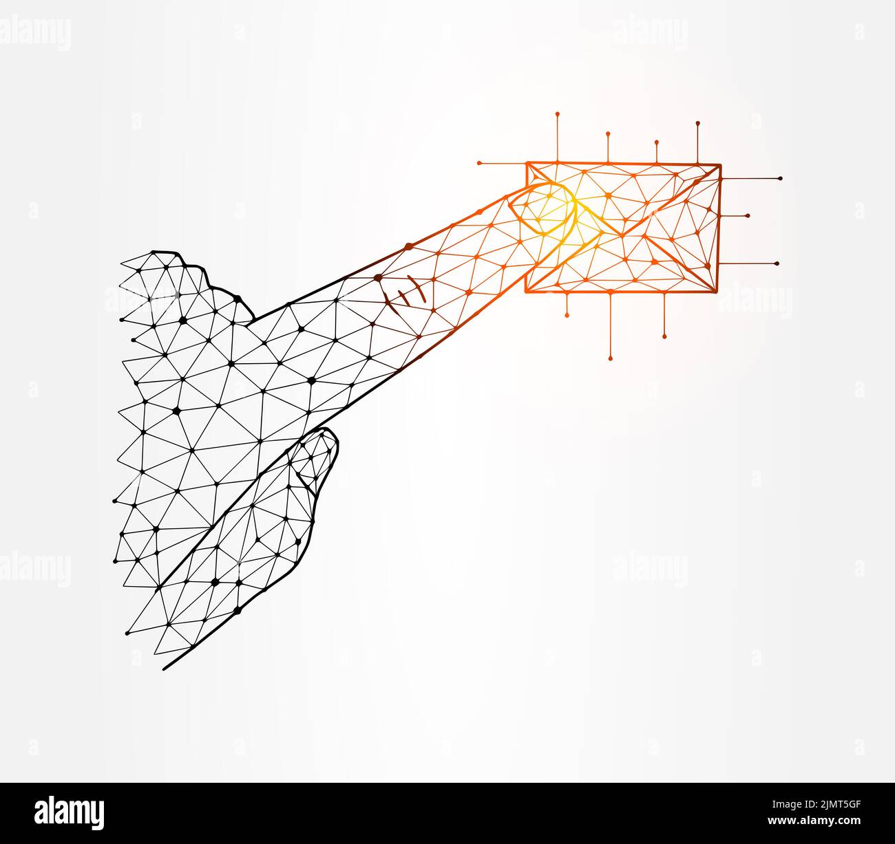 Finger tap on a message low poly illustration on white background Stock ...