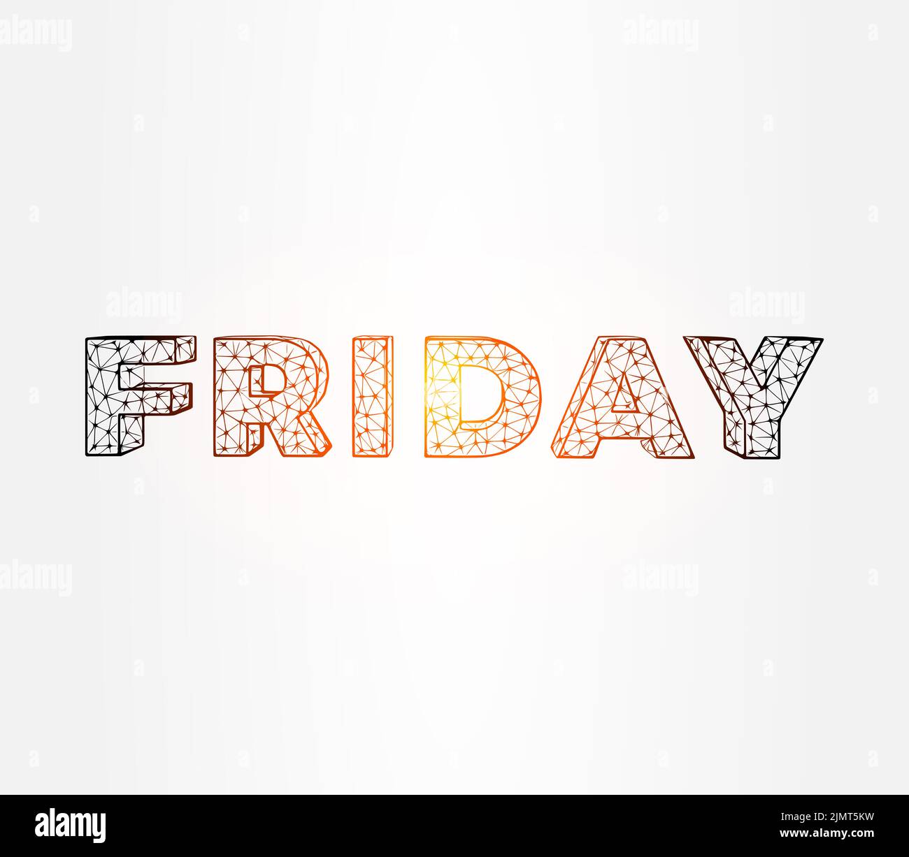Friday lettering low poly illustration on white background Stock Photo ...