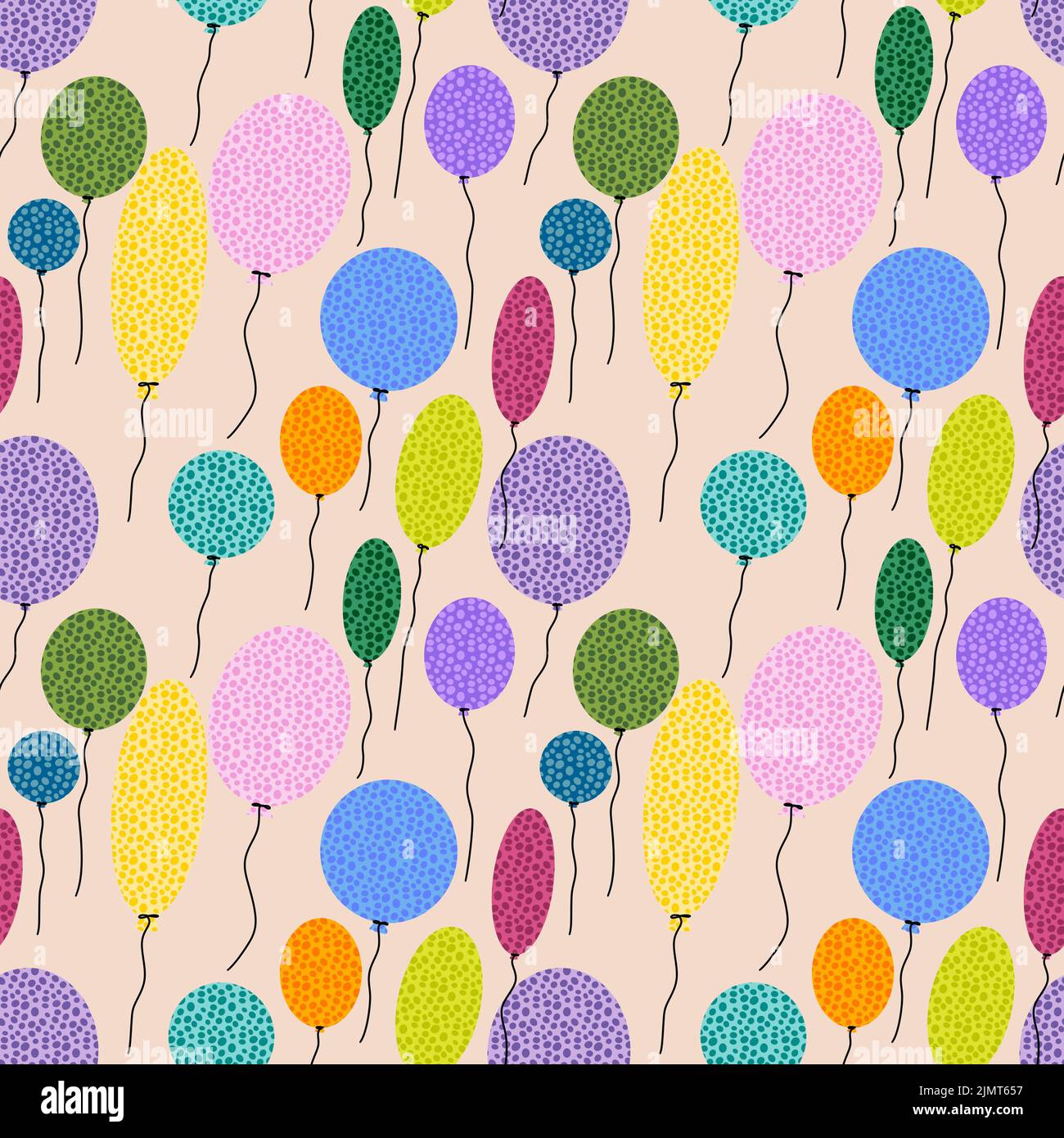 Birthday seamless bubble balloons pattern for festive wrapping paper ...