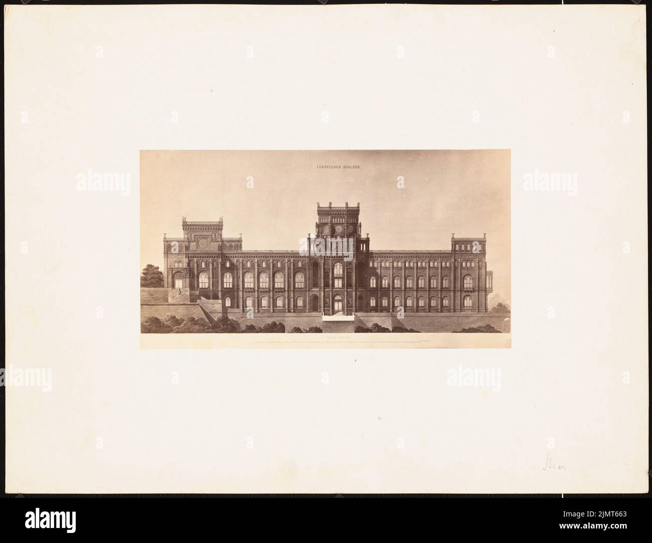 Bull Wilhelm (1799-1856), Princely Castle (without date): side view ...