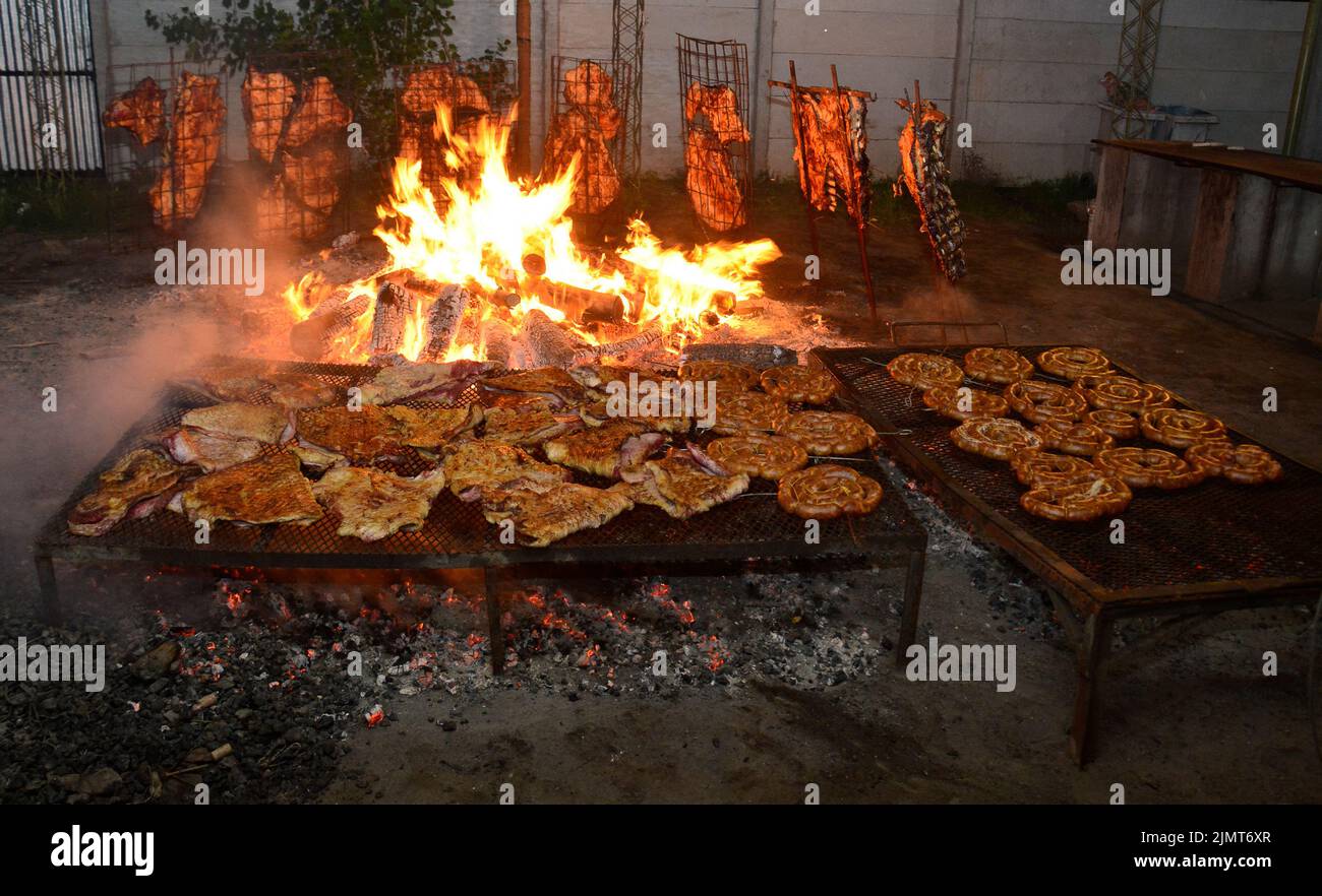 Roasted Crispy Ribs, traditional Argentinian barbecue Stock Photo - Alamy