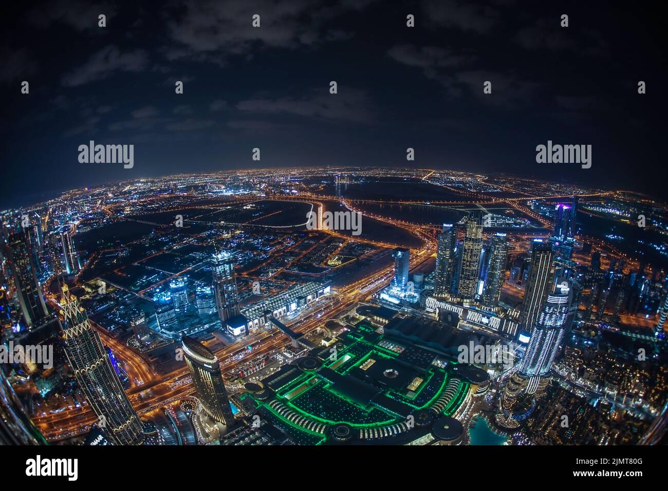 Dubai night view seen from the observation deck of Burj Khalifa Stock Photo - Alamy
