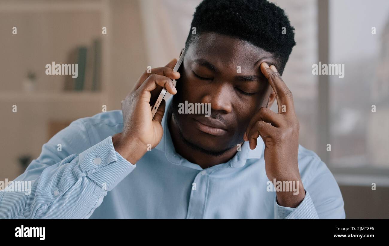 African man businessman american male employee worker answer incoming ...