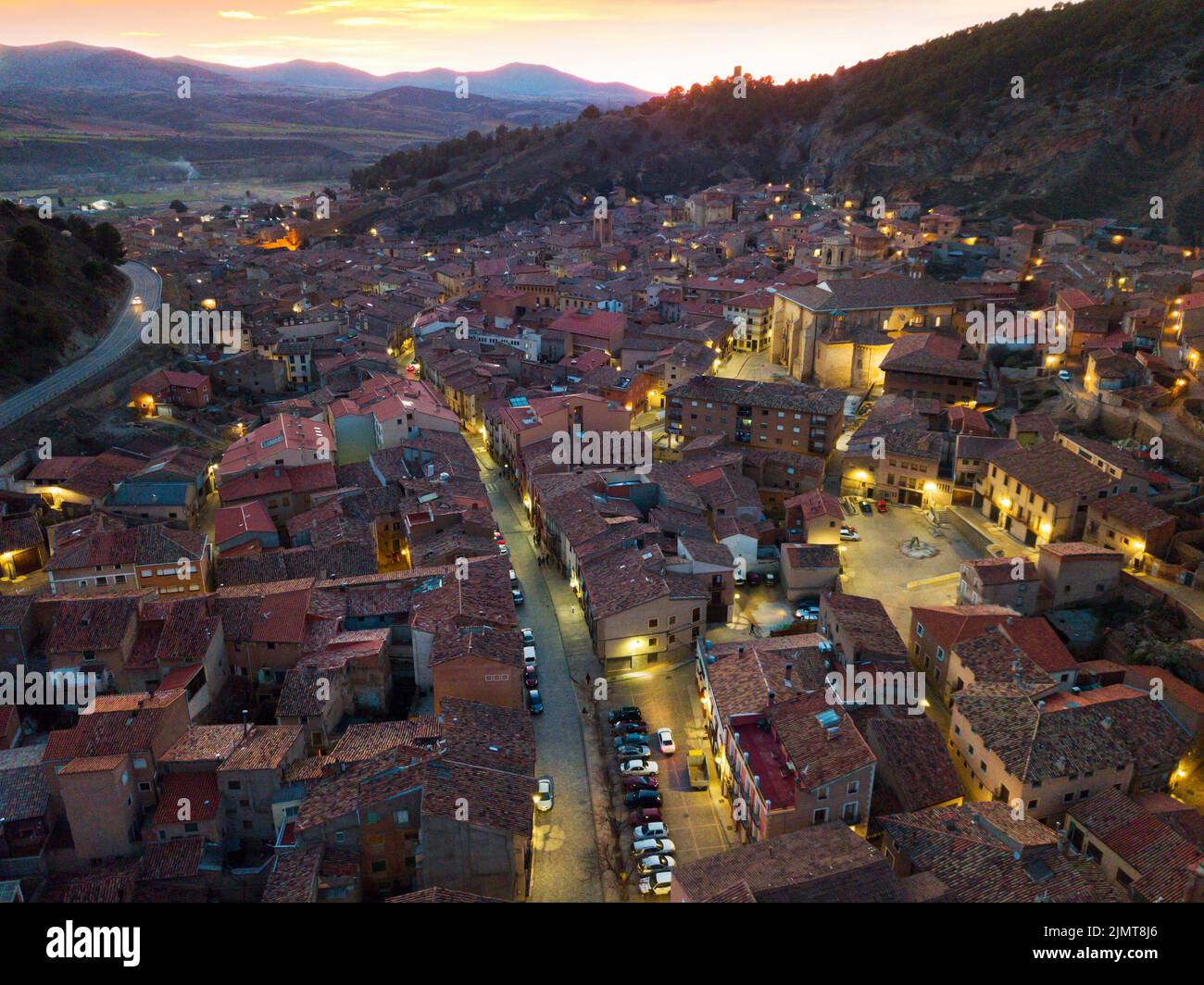 Aerial view of the spanish city of Daroca. Aragon Stock Photo - Alamy
