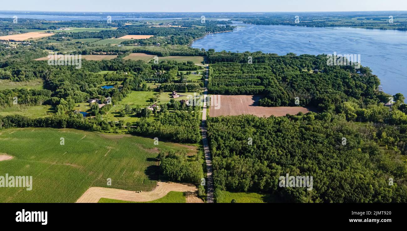 In rural wisconsin on a summer day - a view of Lake Winneconnie and ...