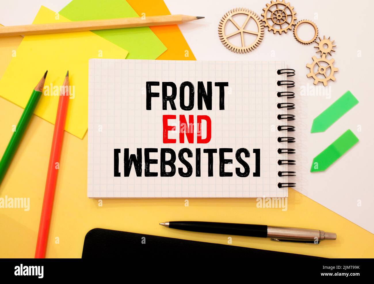 text Front End Websites on wooden block Stock Photo - Alamy