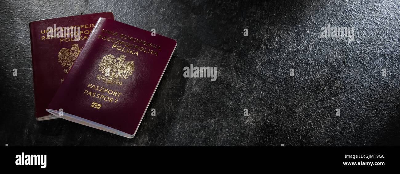 Composition with two Polish passports. European Union personal ...