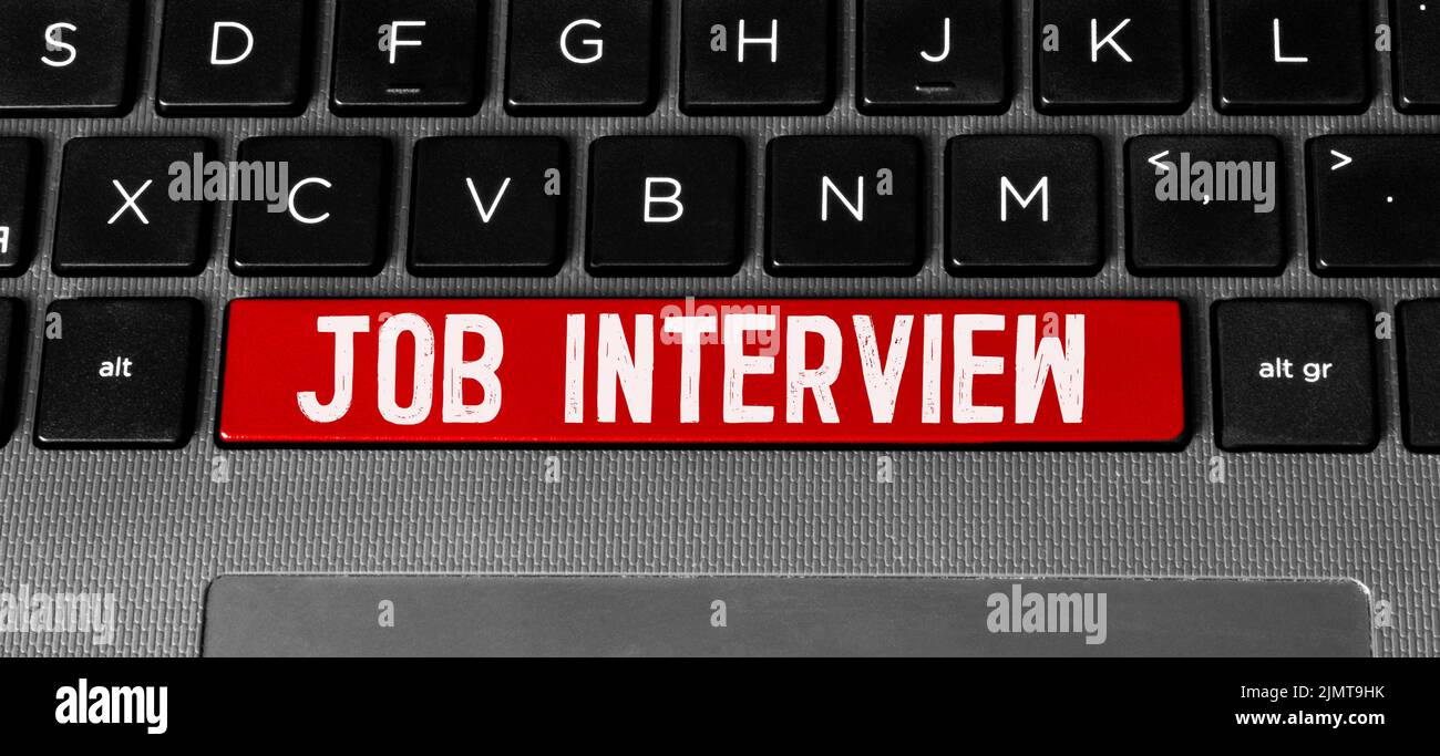 Keyboard with Job Interview Button Stock Photo - Alamy