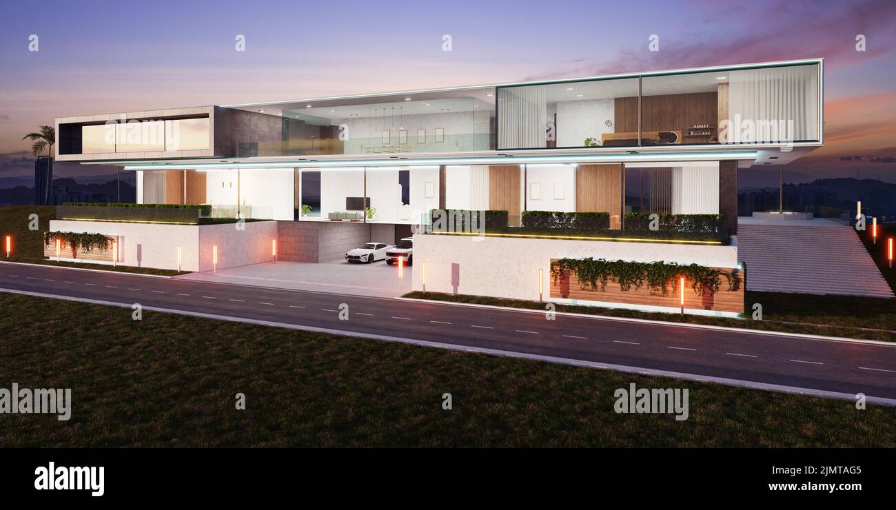 Beautiful modern luxury villa Stock Photo - Alamy