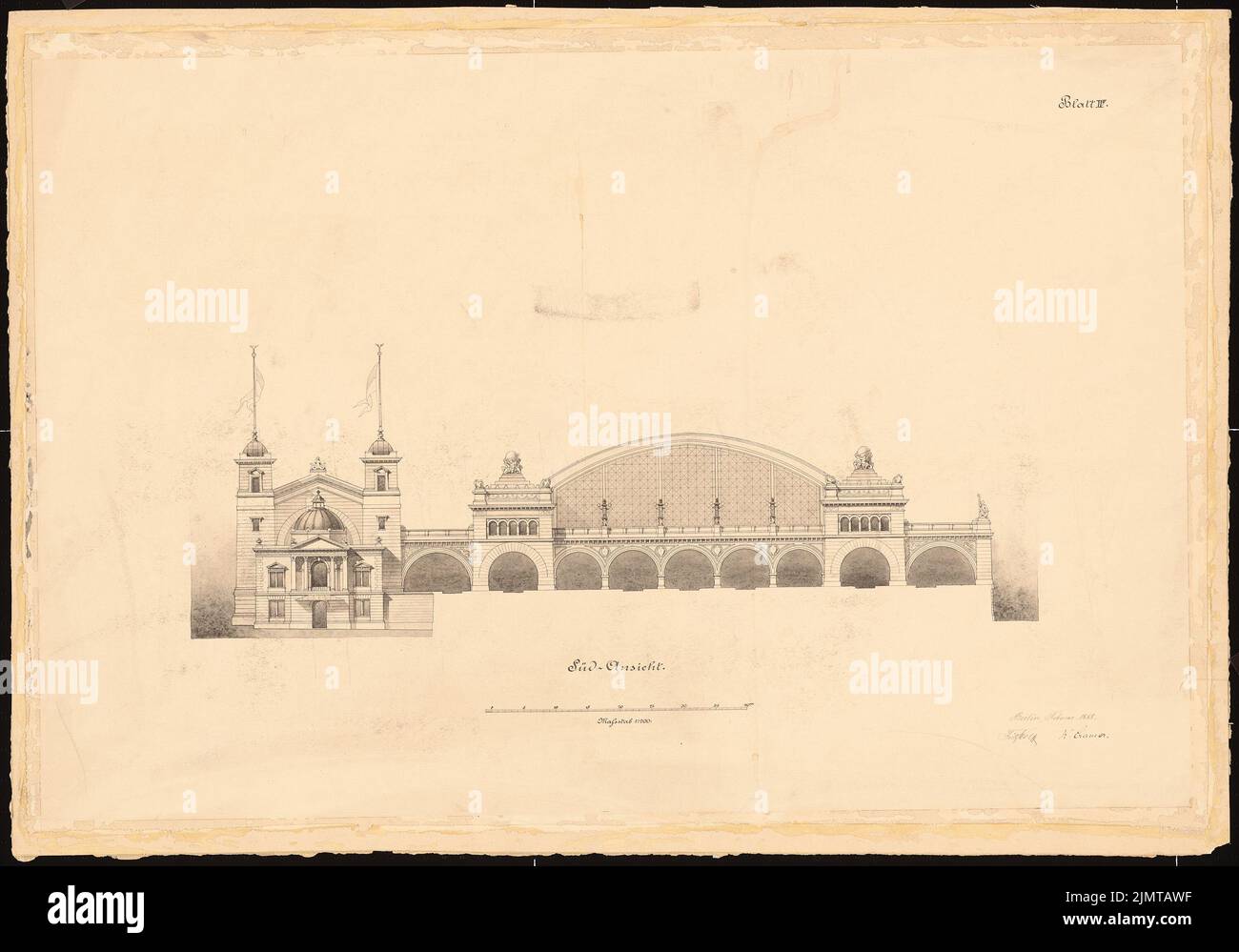Wolff Fritz (1847-1921), Central Station in Cologne (02.1888): Side ...