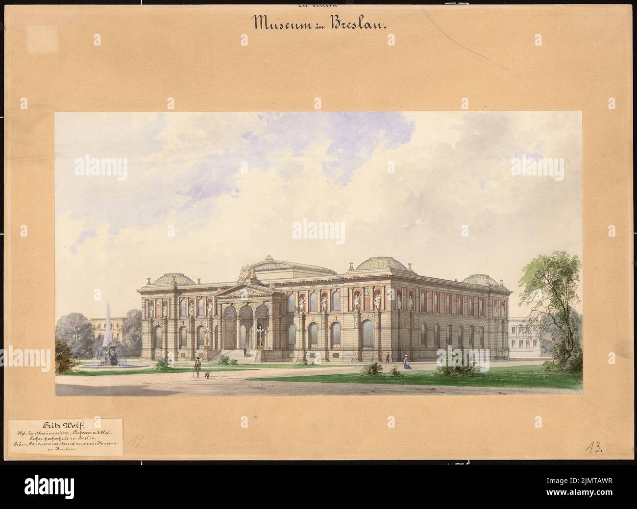 Wolff Fritz (1847-1921), Provincial Museum, Wroclaw (1873): Perspective ...