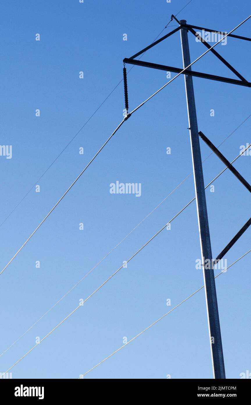 Electric power lines and support tower Stock Photo - Alamy
