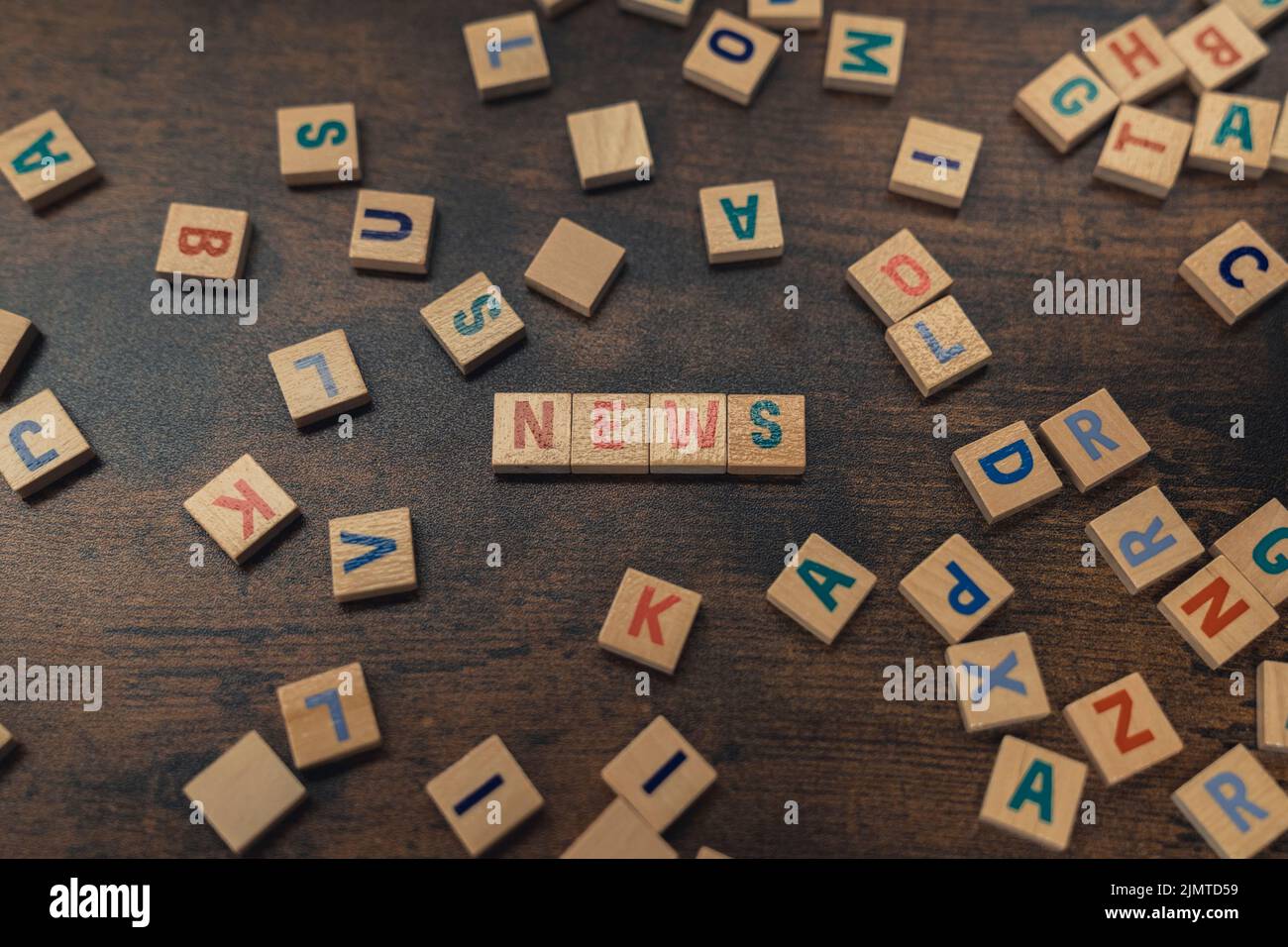 NEWS. Information and proper sources concept. Symbolic depiction of the ...