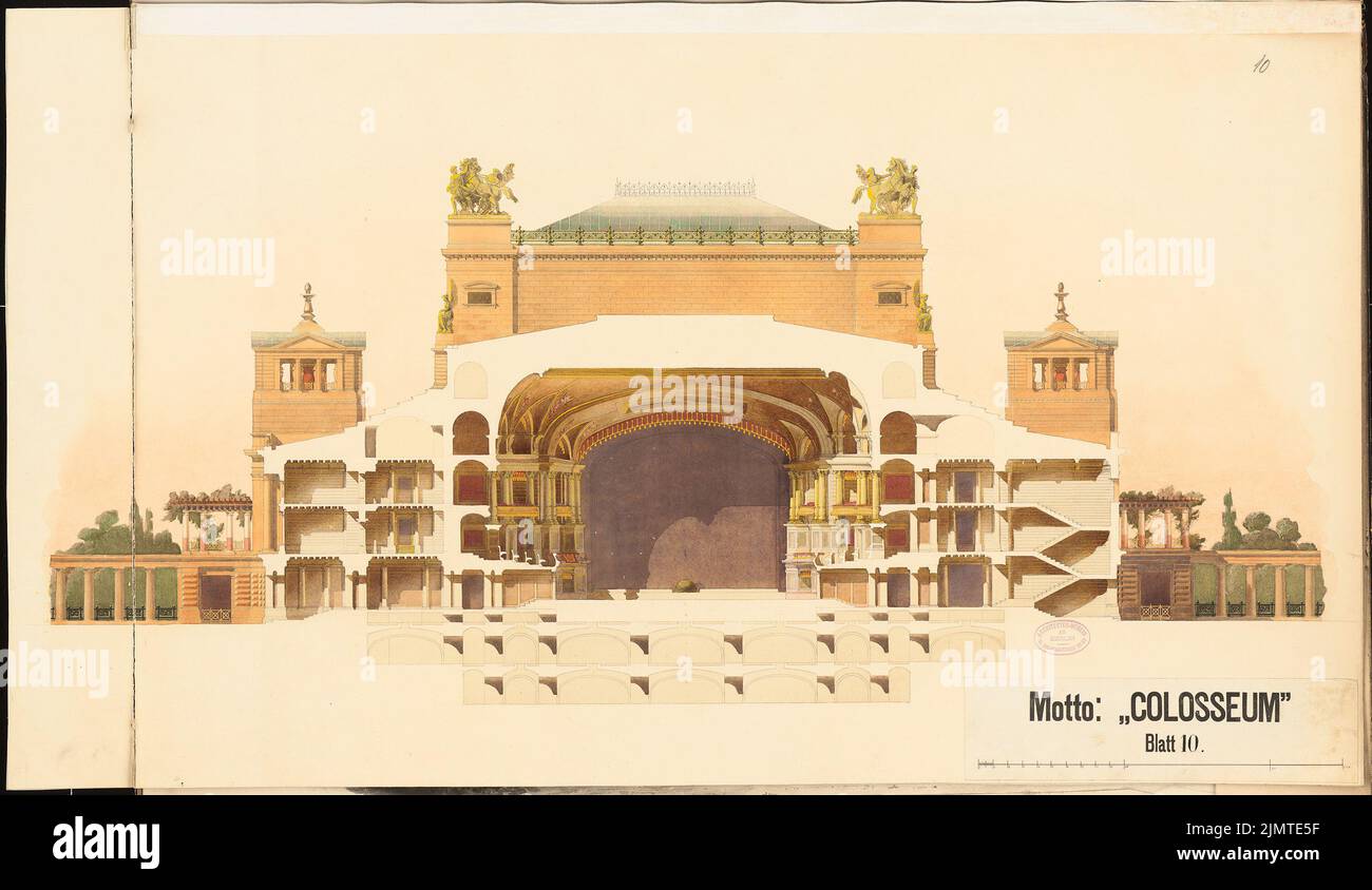 Krüger Theodor (1818-1885), Opera House on Lützowplatz in Berlin (1883 ...