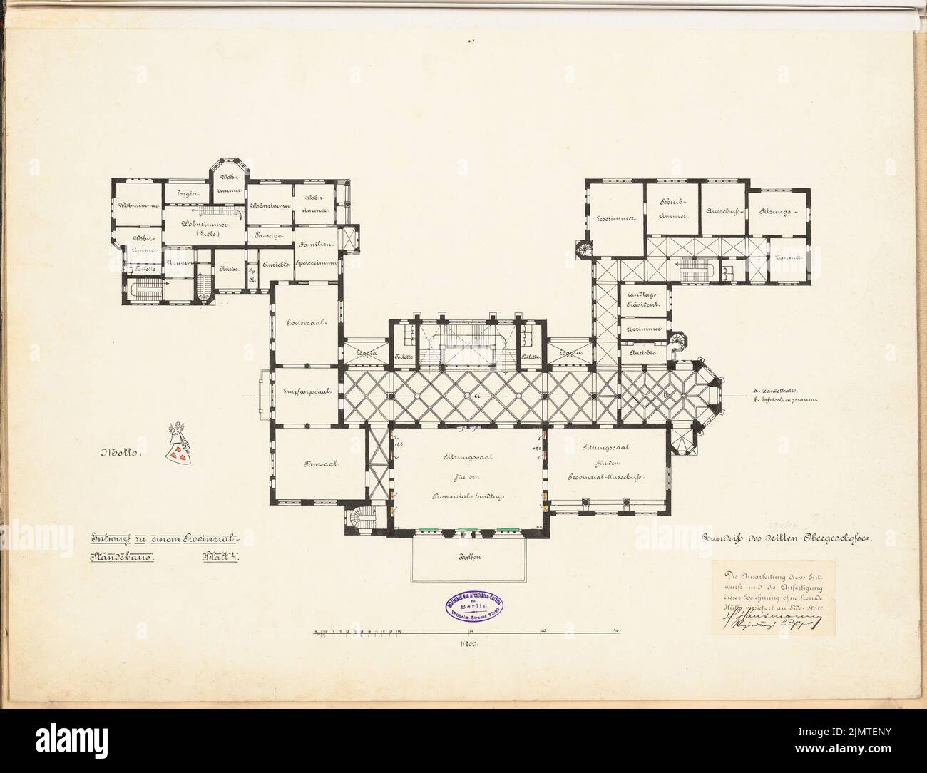 Hausmann Hans, Provincial Subject House. Schinkel competition 1897 ...