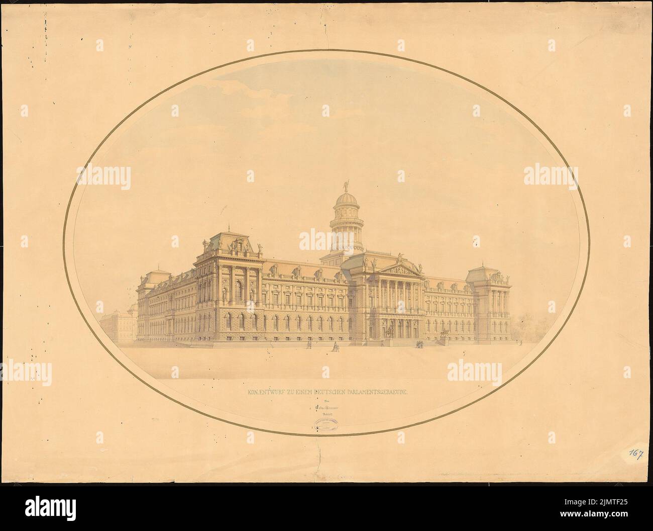 Summer Oscar (1840-1894), Reichstag, Berlin. First competition (1872 ...