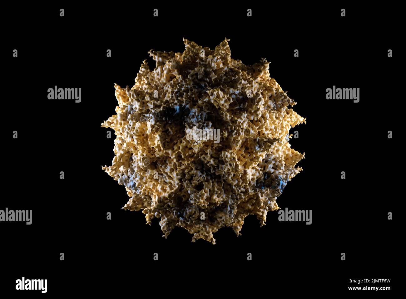 Polio virus medical science illustration, 3d rendering of poliovirus in ...