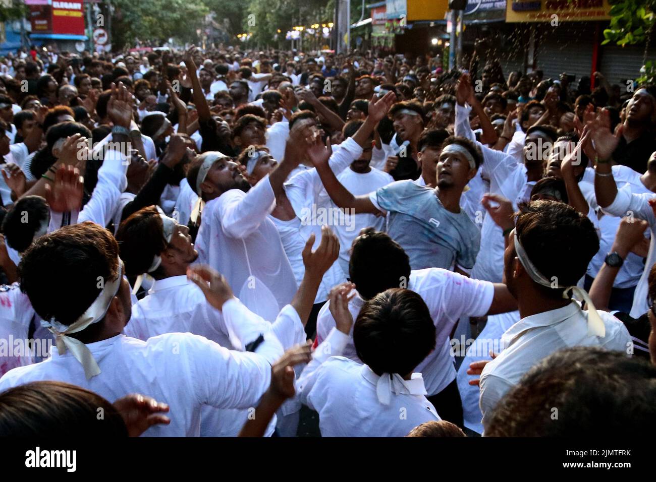 Kolkata, West Bengal, India. 7th Aug, 2022. Shia Muslims participate in ...