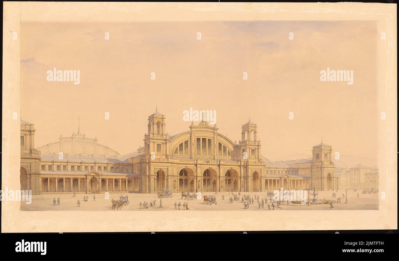 Sommer Oscar (1840-1894), main train station in Frankfurt/Main (1880 ...