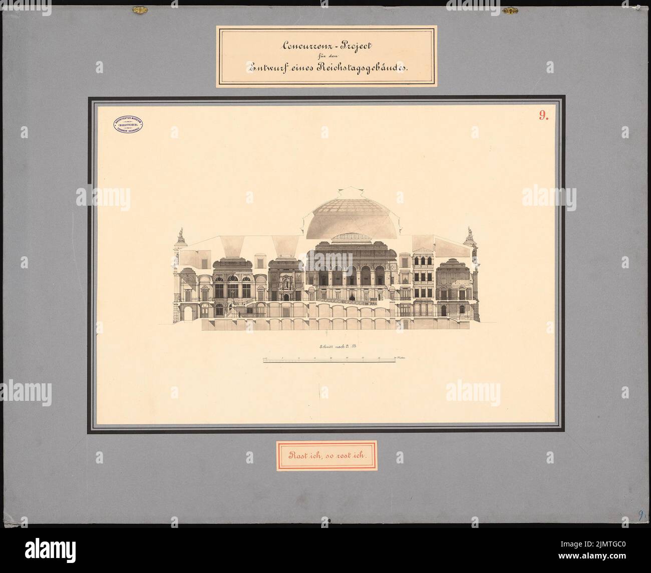 Stammann & Zinnow, Reichstag, Berlin. Second competition (1882): In the ...
