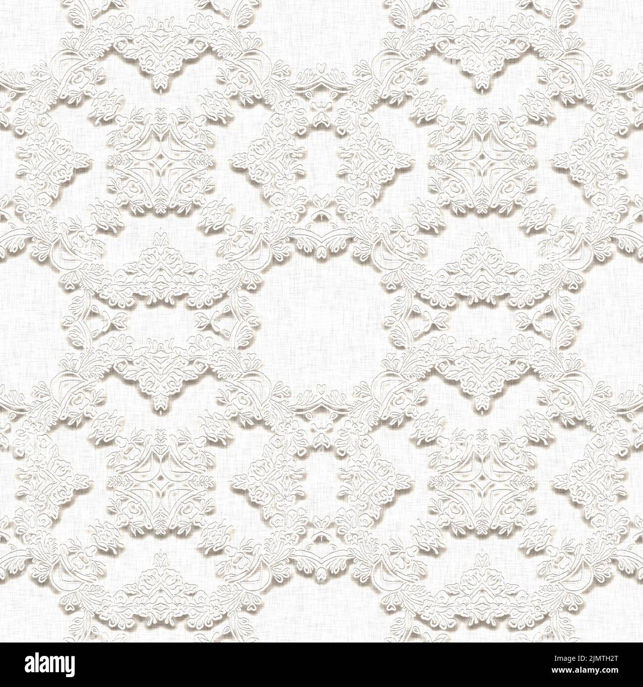 White on White linen lace effect background. Minimal stylish wedding ...